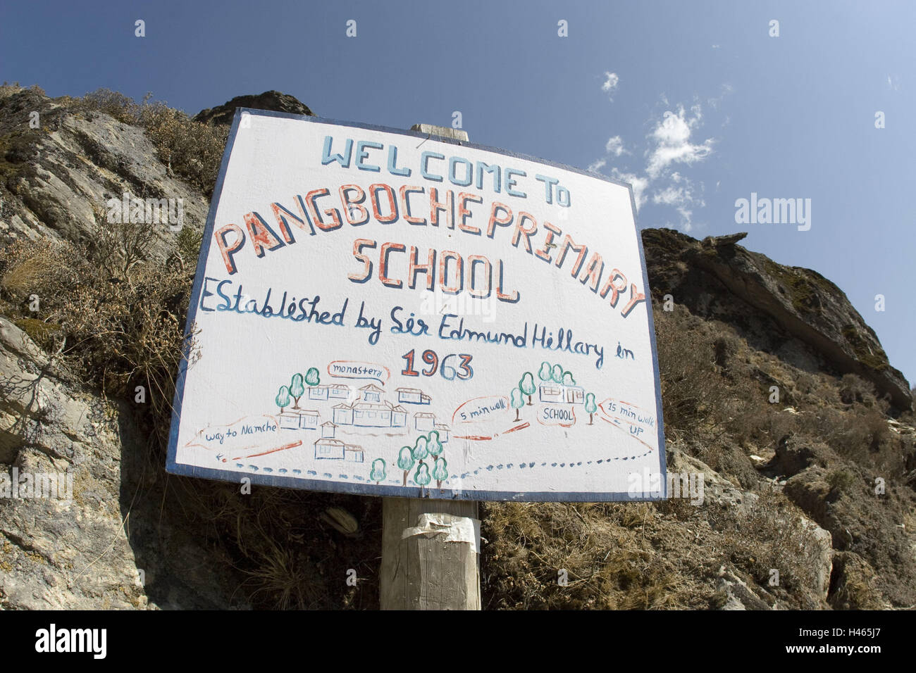 Nepal, Solo Khumbu, region Everest, the Himalayas, sign ...