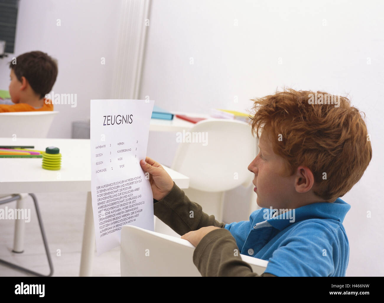 School, classroom, boy, report, look, page portrait, school desk ...