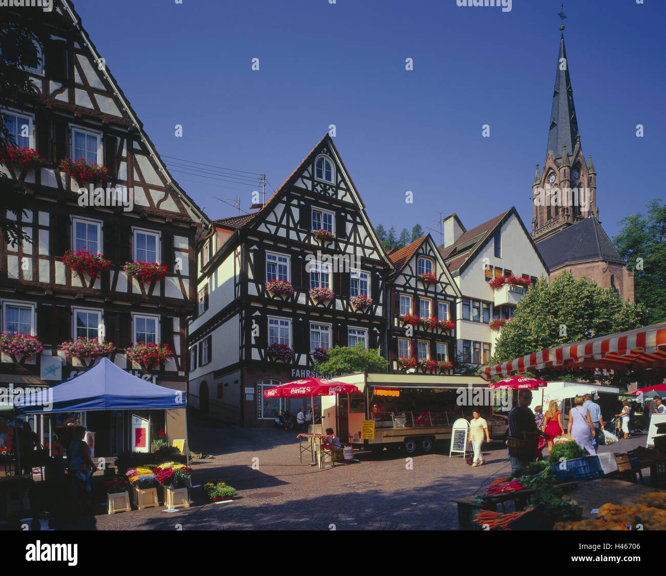 Germany, Baden-Wurttemberg, Black Forest, Calw, Old Town, marketplace ...