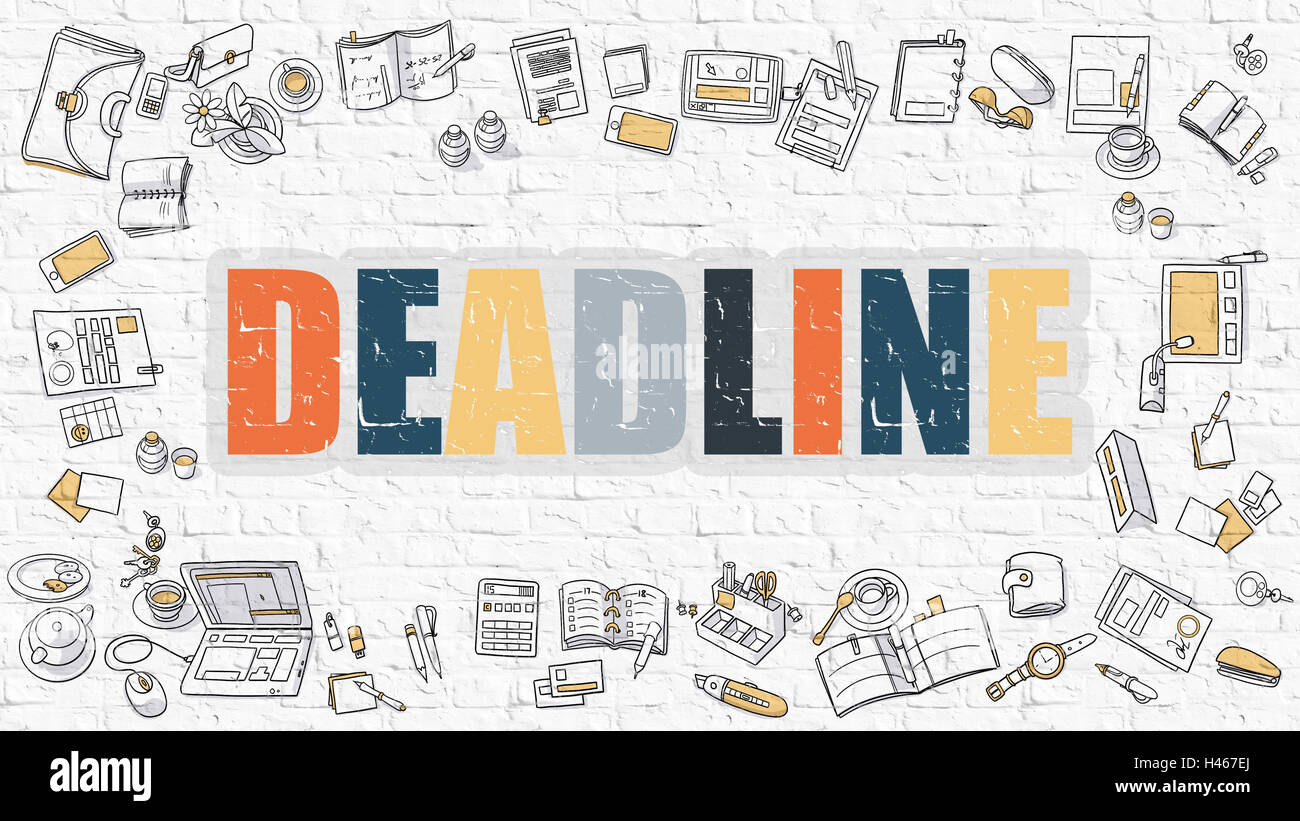Deadline Concept with Doodle Design Icons Stock Photo - Alamy