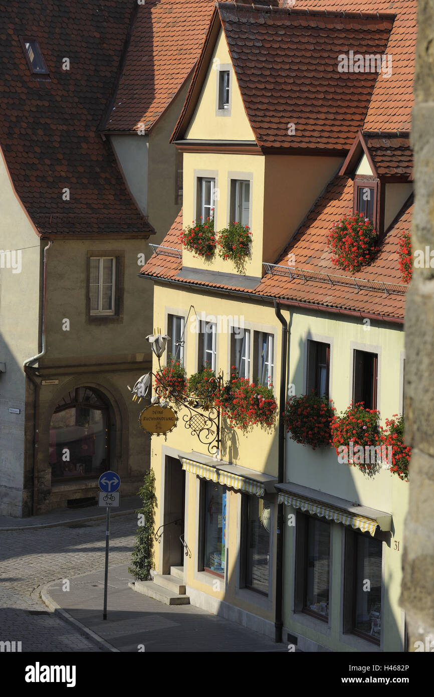 Rothen's castle whether the cock pigeon, historical Old Town, facades ...