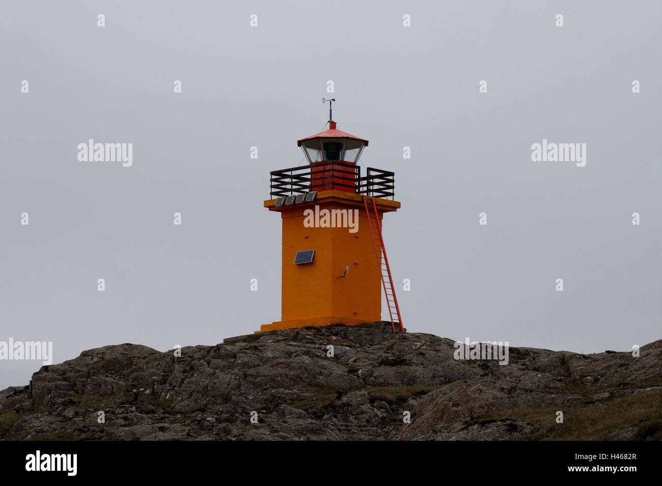 Lighthouse, coast, island Papey, Iceland Stock Photo - Alamy