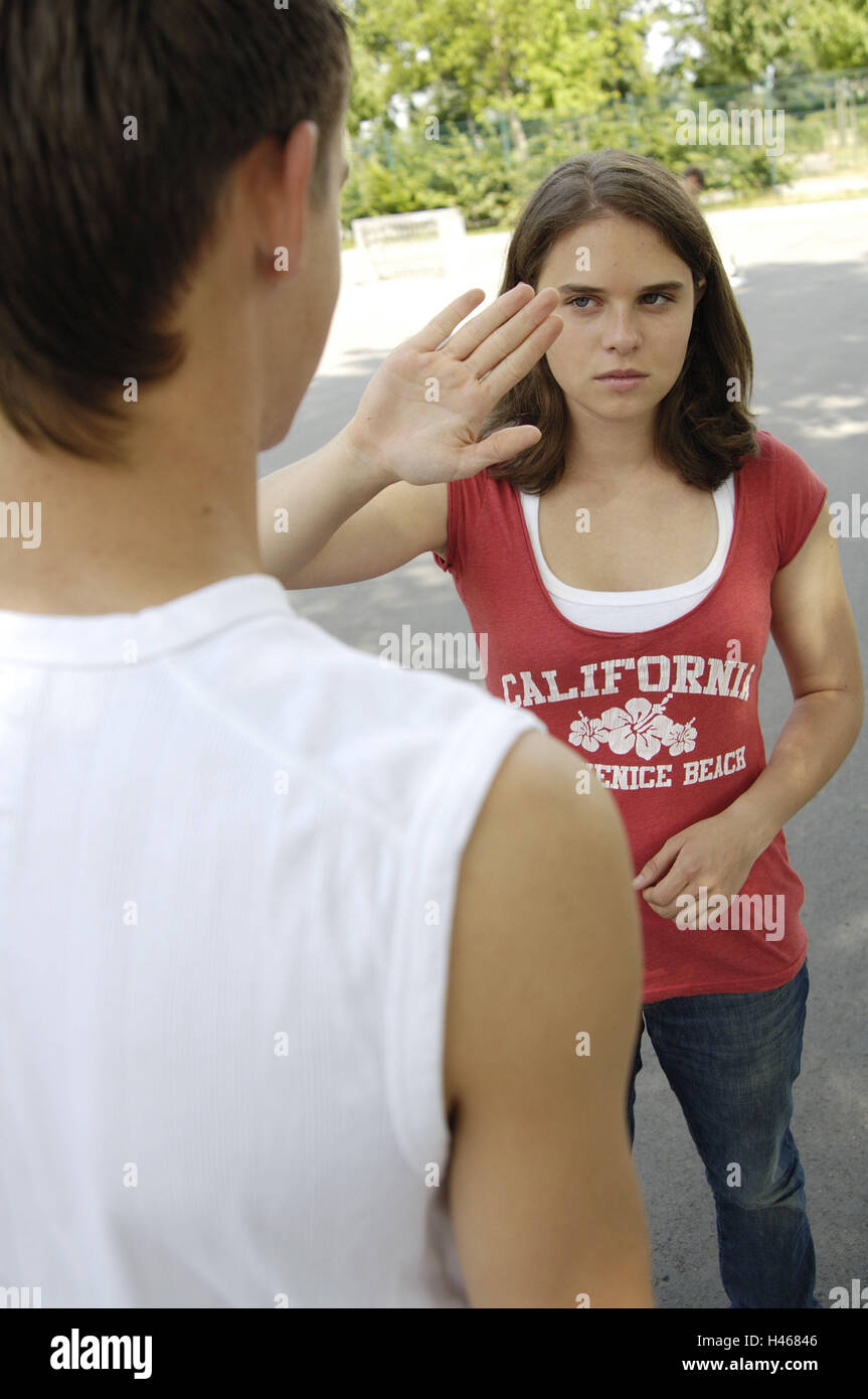 Teenager, respect, fight, conflict, summer, outside Stock Photo - Alamy