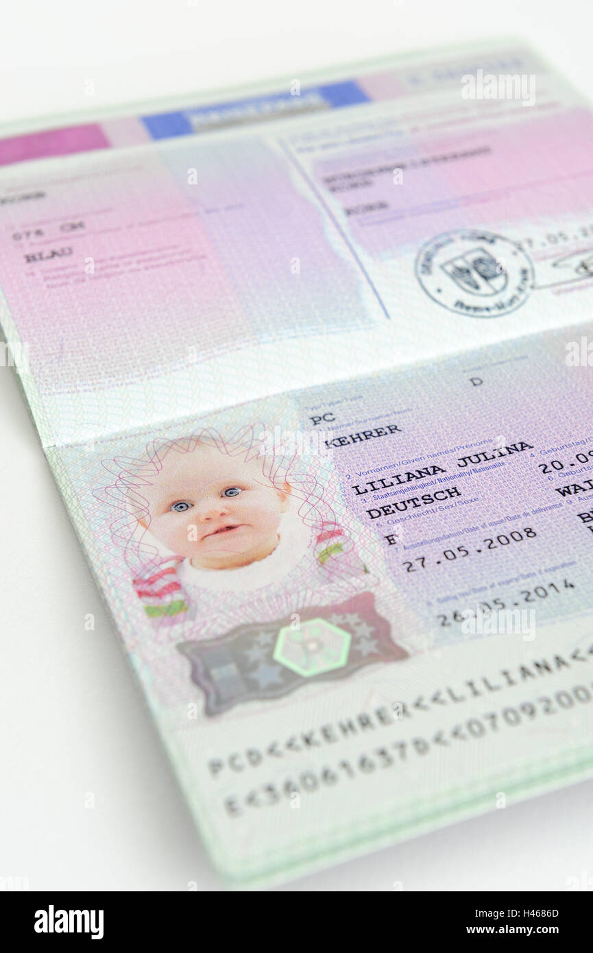 Child passport, German Stock Photo - Alamy