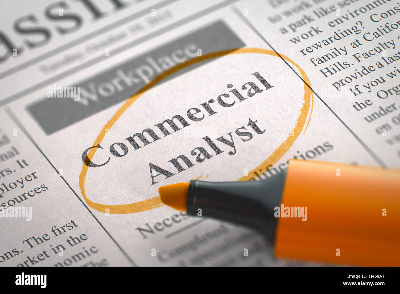 Commercial Analyst Job Vacancy. 3D Stock Photo - Alamy