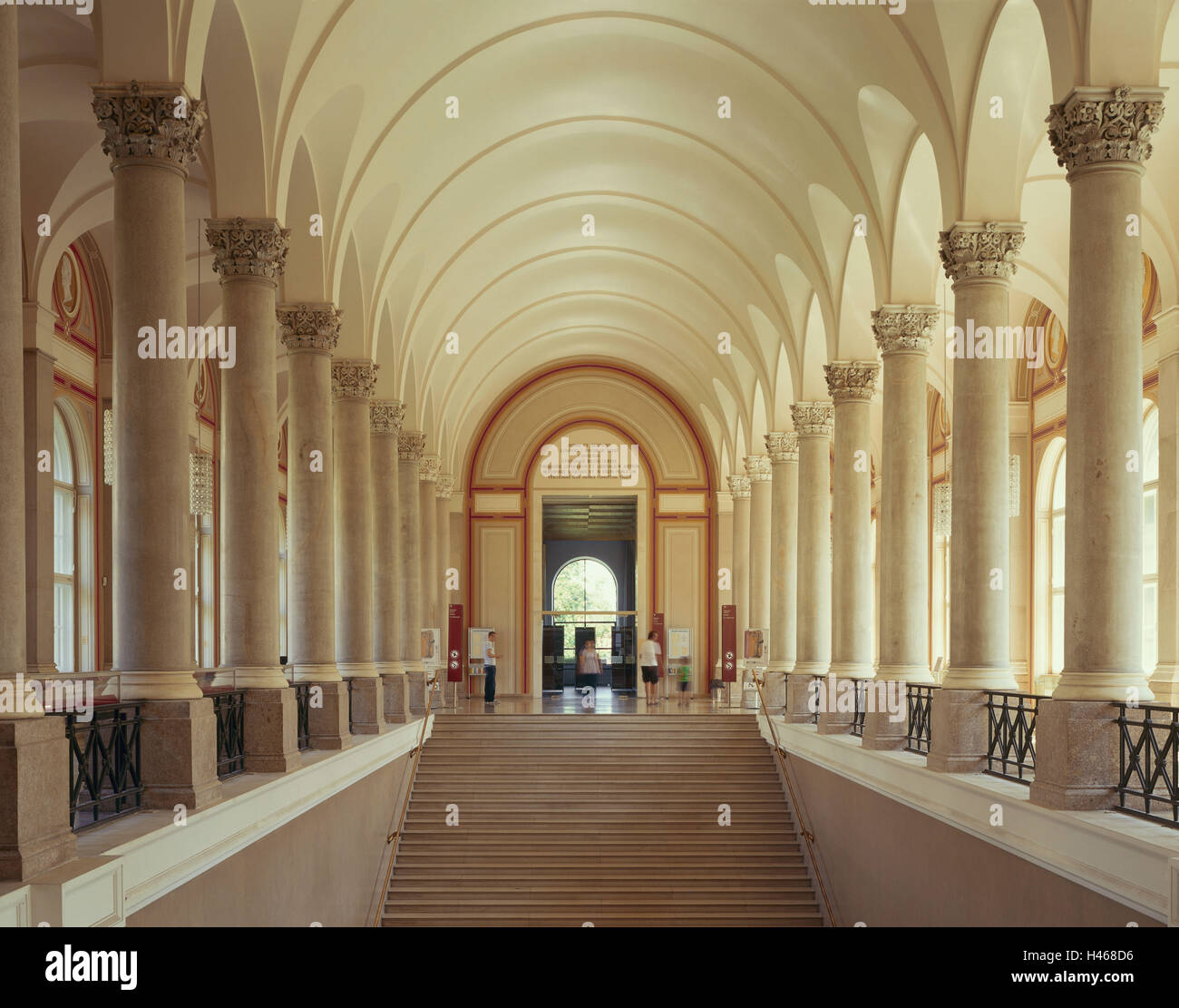 Germany, Upper Bavaria, Munich, Bavarian State Library, staircase ...