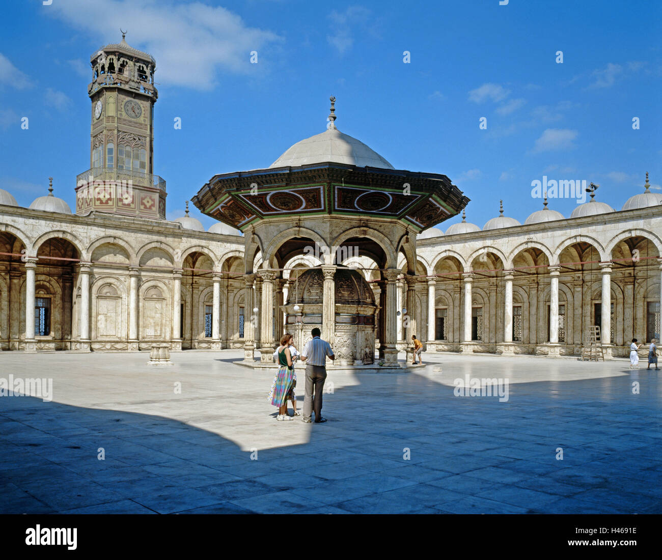 Egypt, Cairo, alabaster mosque, inner courtyard, tourist, no model ...