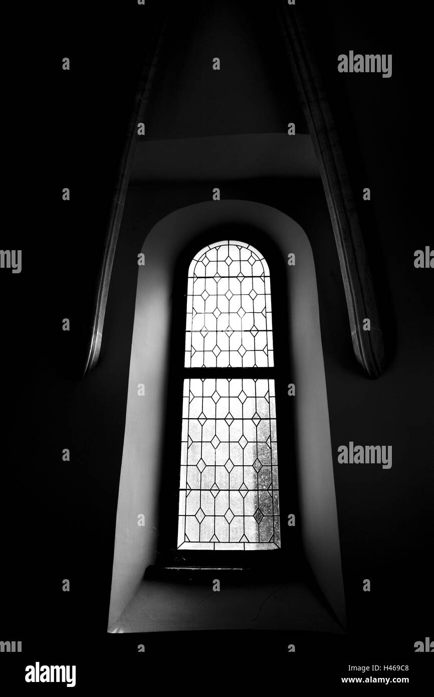 Arched window, back light, detail Stock Photo - Alamy