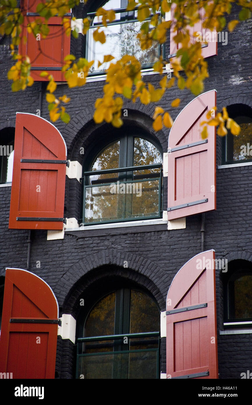 The Netherlands, Amsterdam, house, facade, window Stock Photo - Alamy