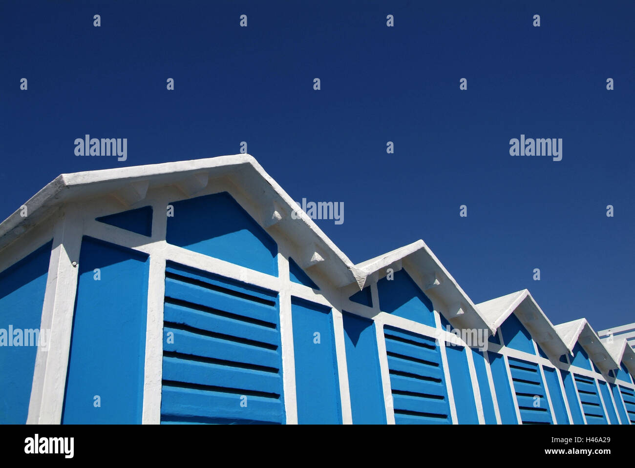 Italy, Emilia-Romagna, Adriatic, Riccione, beach, cabanas Stock Photo ...