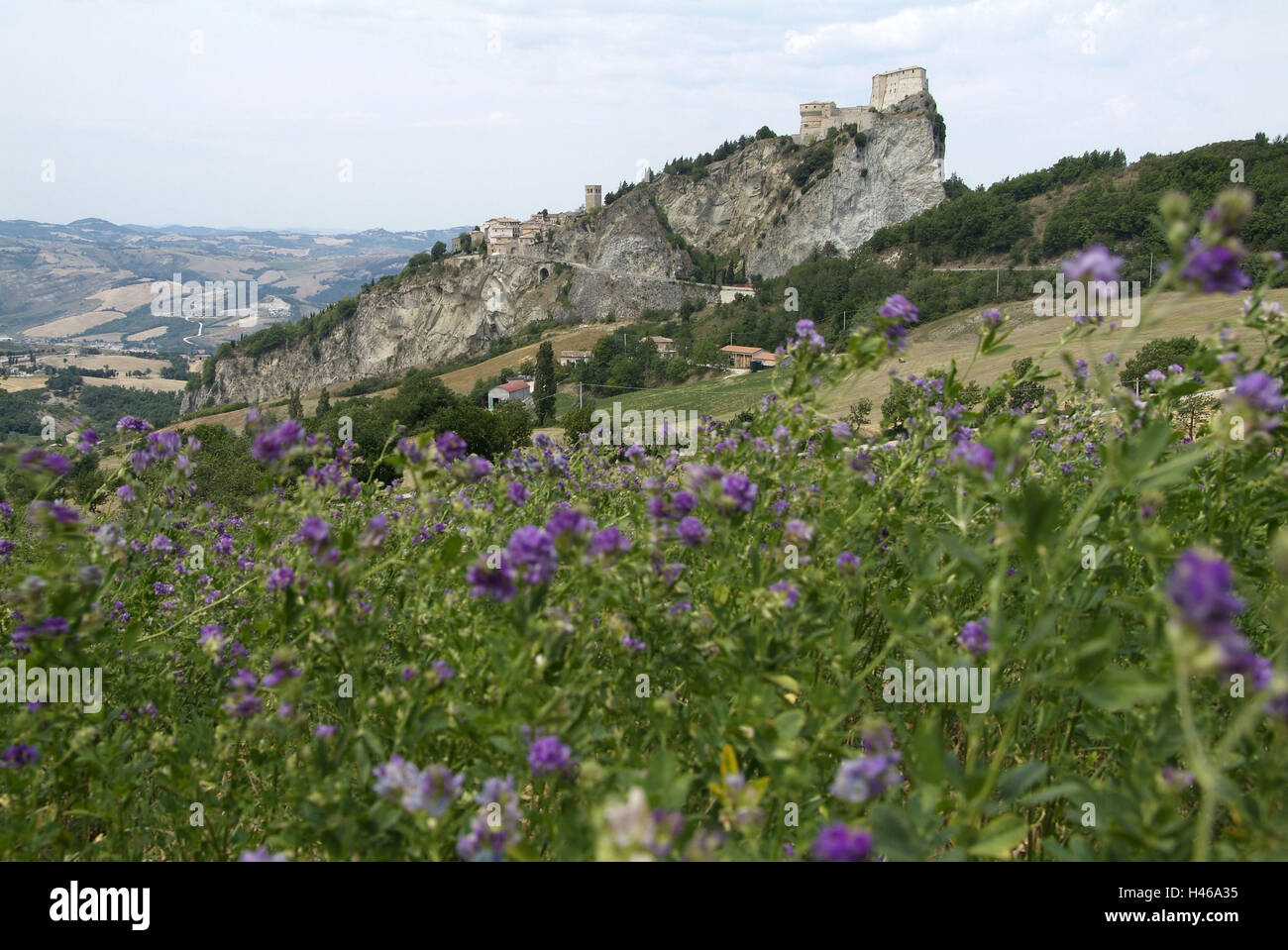 Italy, marks, San Leo, castle Stock Photo - Alamy