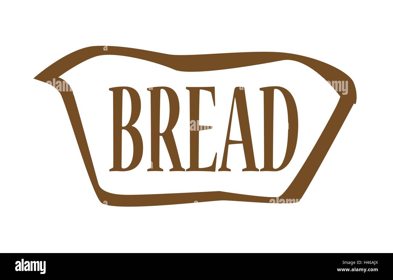 Brown bread outline silhouette icon over a white background Stock ...