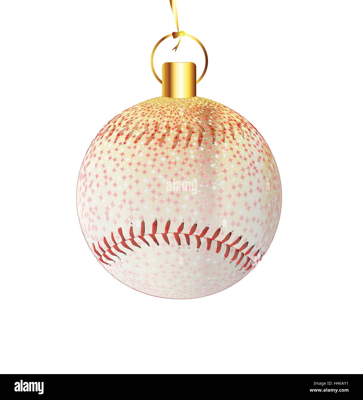 A gold and spakly Christmas tree baseball decoration Stock Vector Image ...