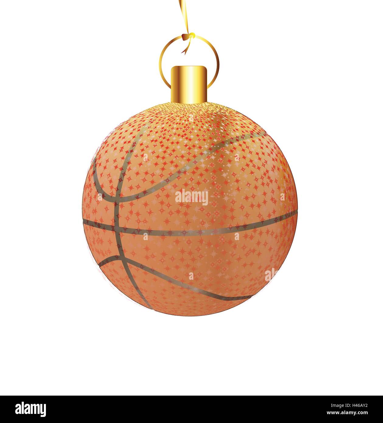 A gold and spakly Christmas tree basketball decoration Stock Vector ...
