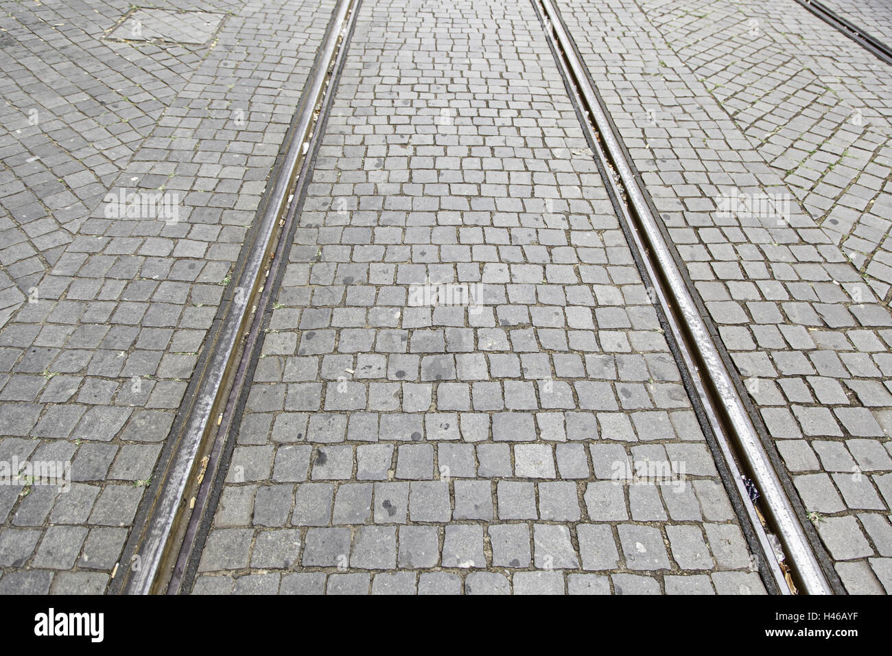 Old tram routes, details of urban transport in the city Stock Photo - Alamy