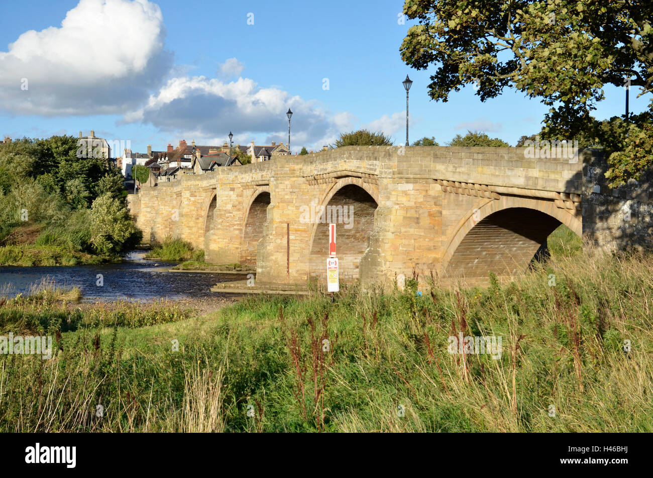 The Bridge at Corbridge on the River Tyne in Northumberland Stock Photo ...