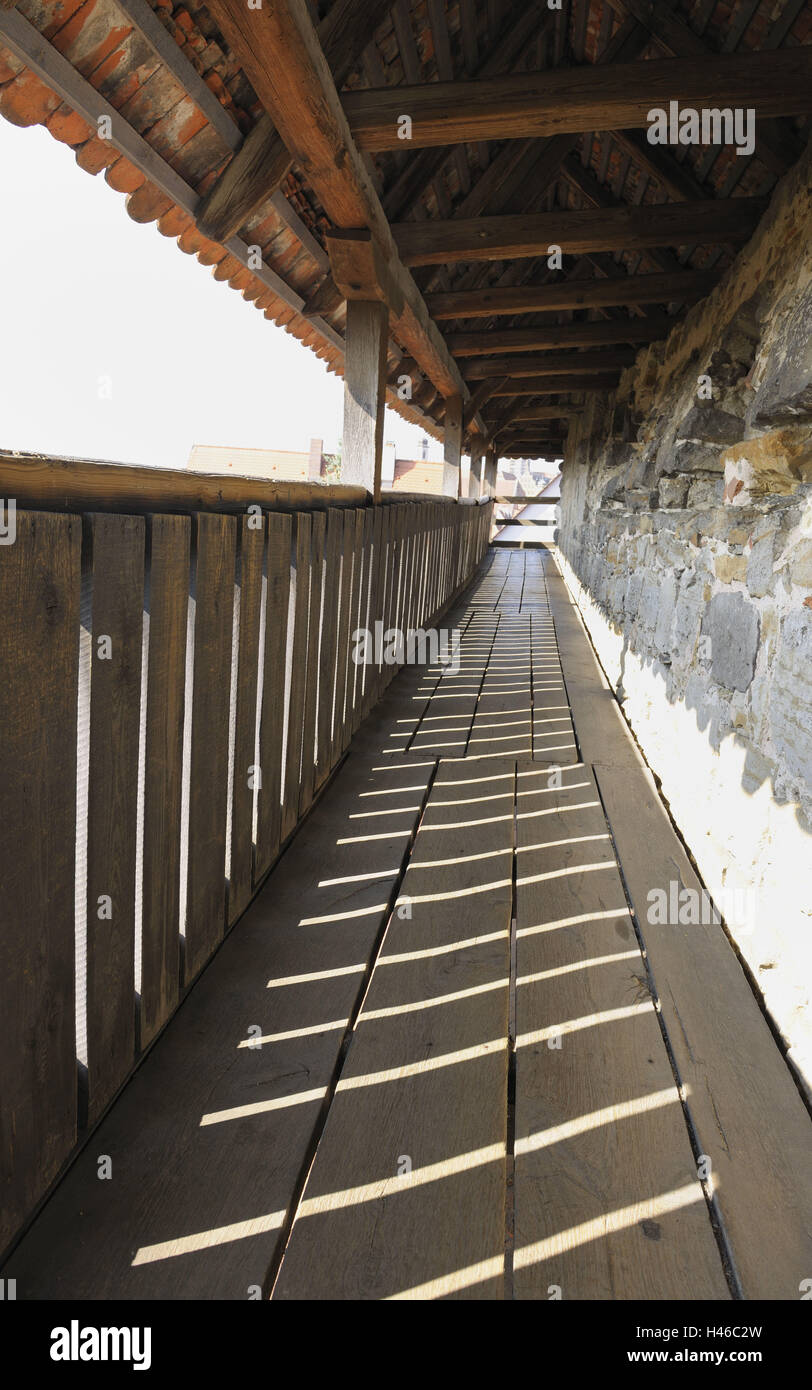 Wall, balcony, wooden path Stock Photo - Alamy