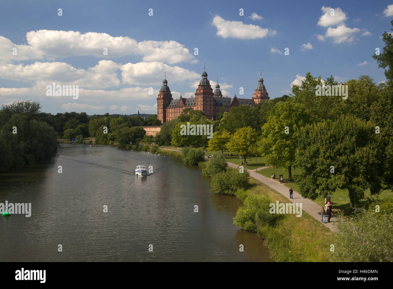 Germany, Bavaria, Aschaffenburg, castle castle Johannis, town ...