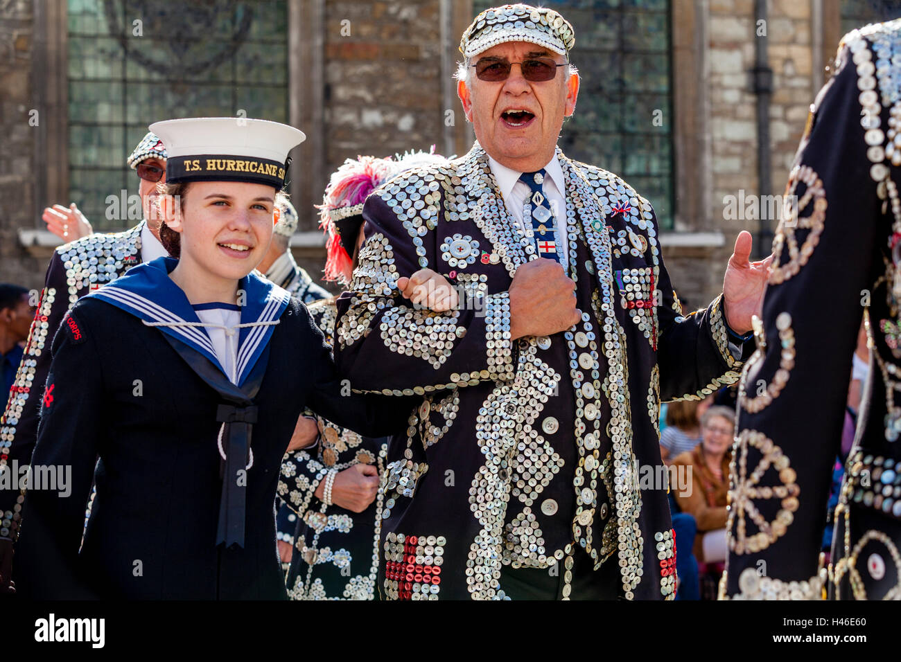 Pearly Kings and Queens Sing Traditional Songs At They Parade Around ...