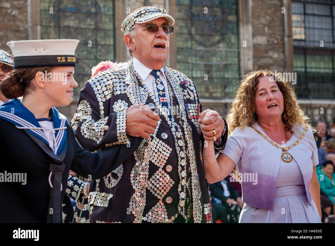 Pearly Kings and Queens Sing Traditional Songs At They Parade Around ...