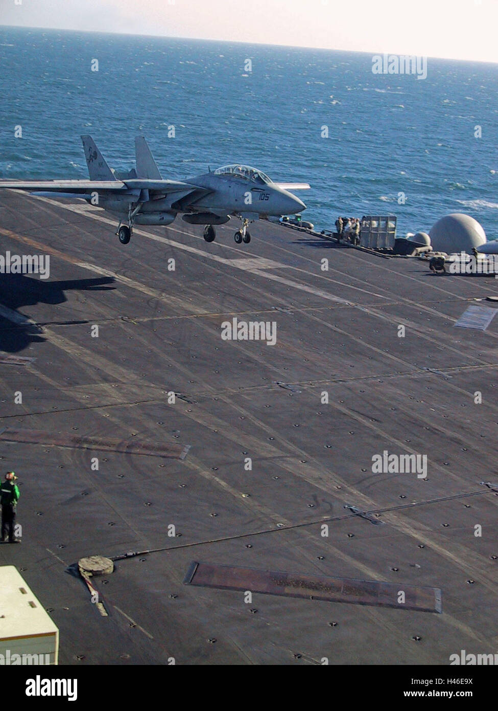 8th March 2003 During Operation Enduring Freedom: an F-14 Tomcat lands ...