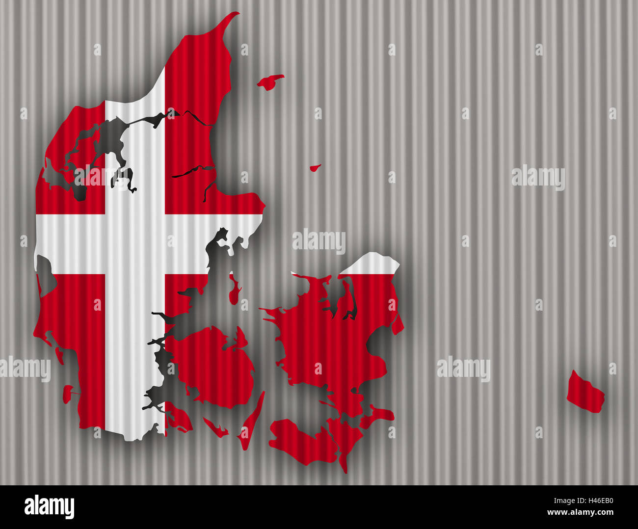 Map and flag of Denmark Stock Photo - Alamy