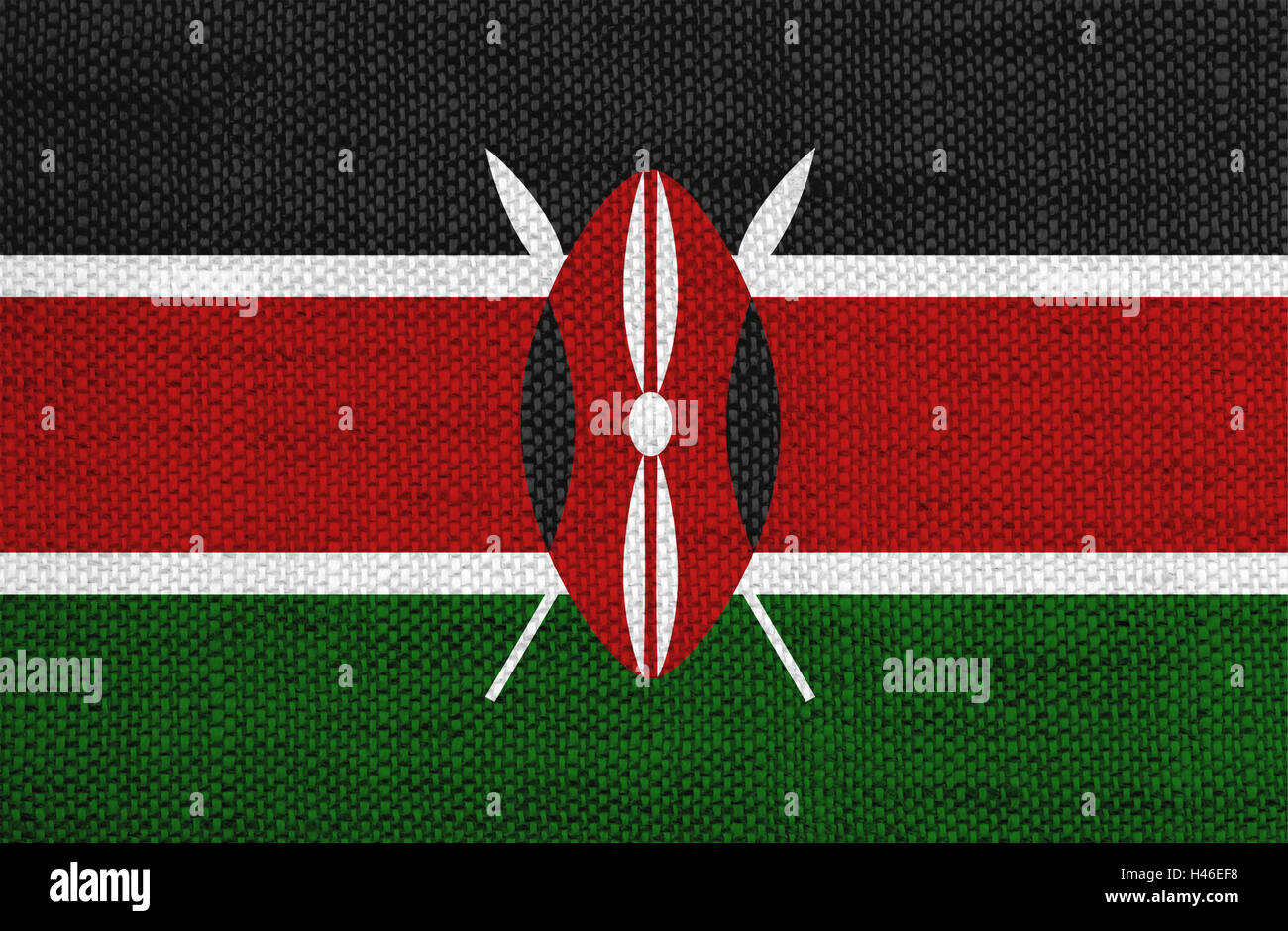 Flag of Kenya on old linen Stock Photo - Alamy