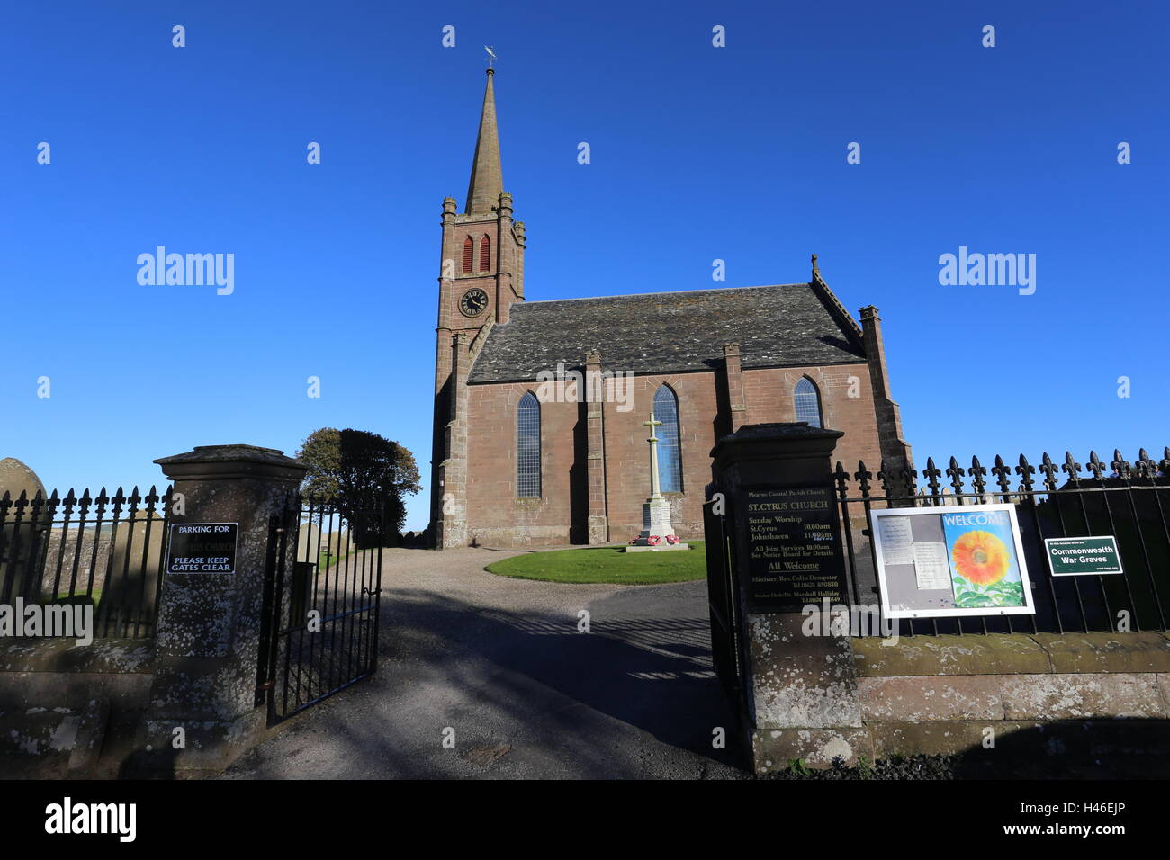 Exterior of St Cyrus Parish Church Scotland October 2016 Stock Photo ...