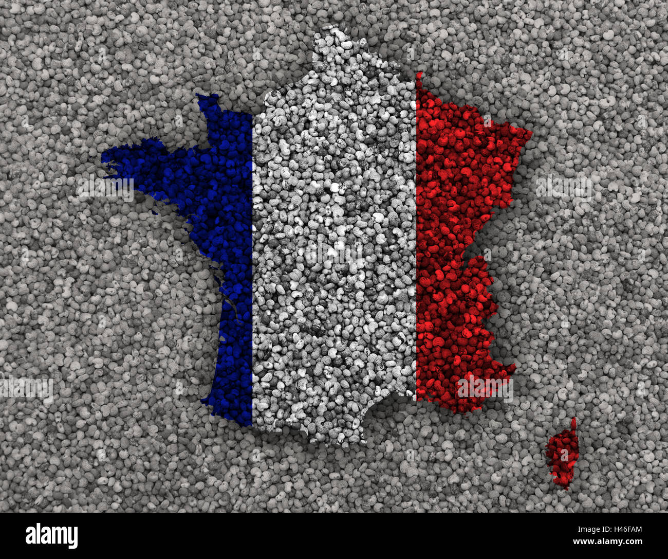 Map and flag of France Stock Photo - Alamy