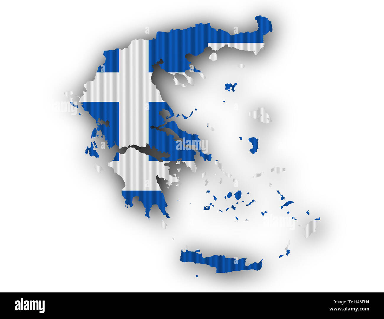 Map and flag of Greece Stock Photo - Alamy