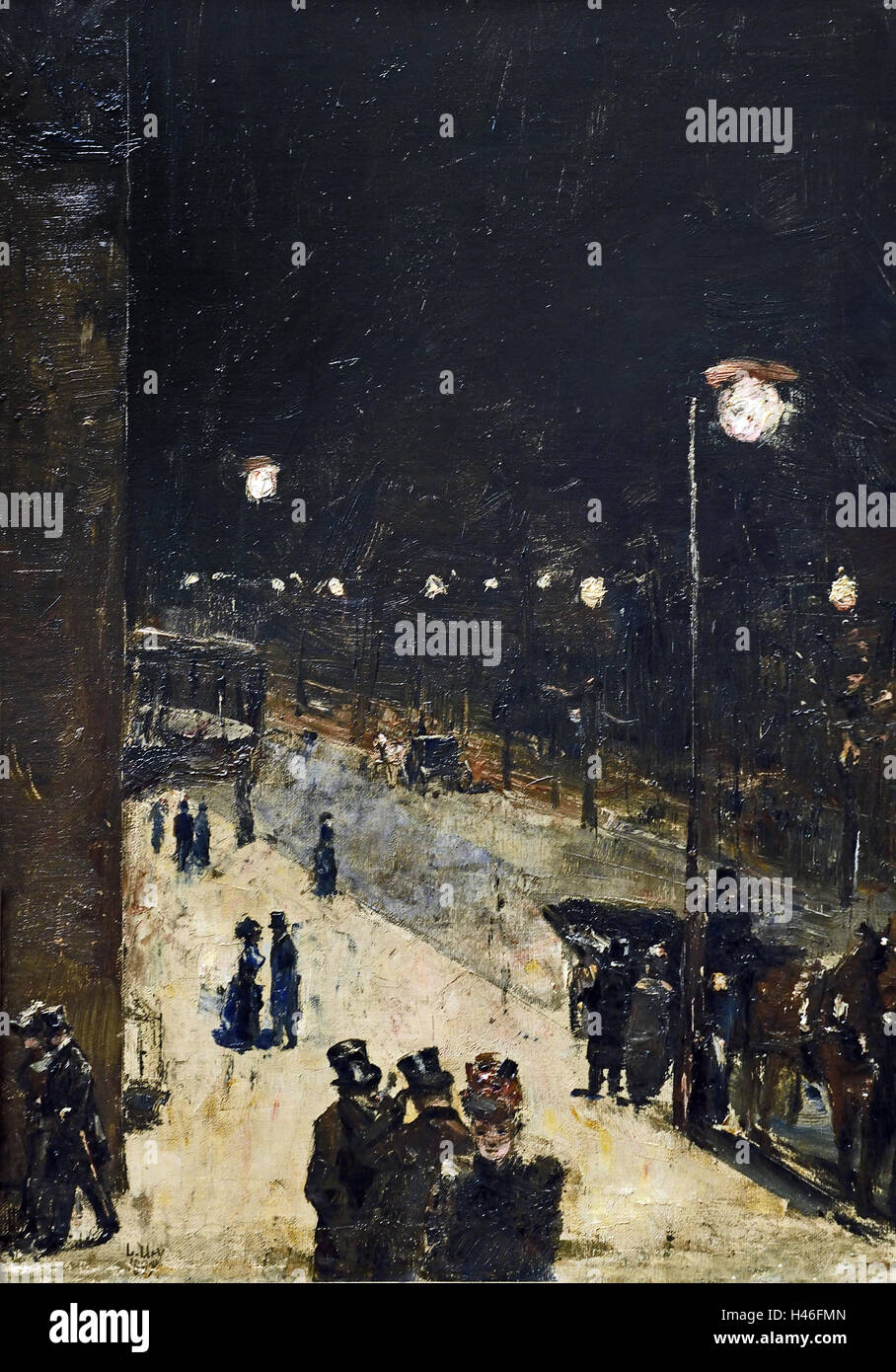 Berlin Street at Night 1889 Lesser Ury 1861-1931 German Germany Stock ...