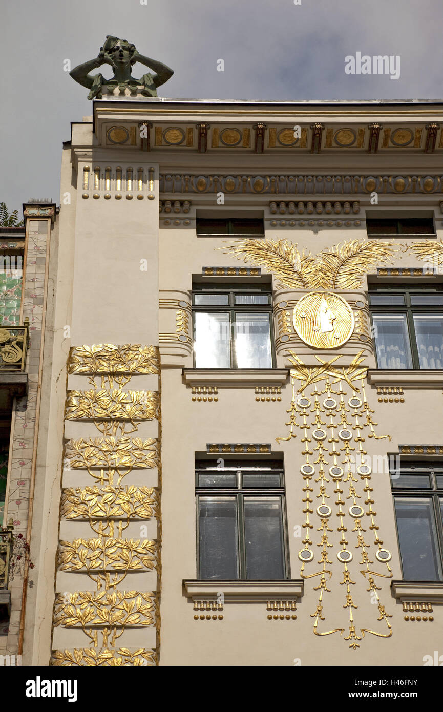 House, art nouveau, golden, building, architecture, outside, structure ...