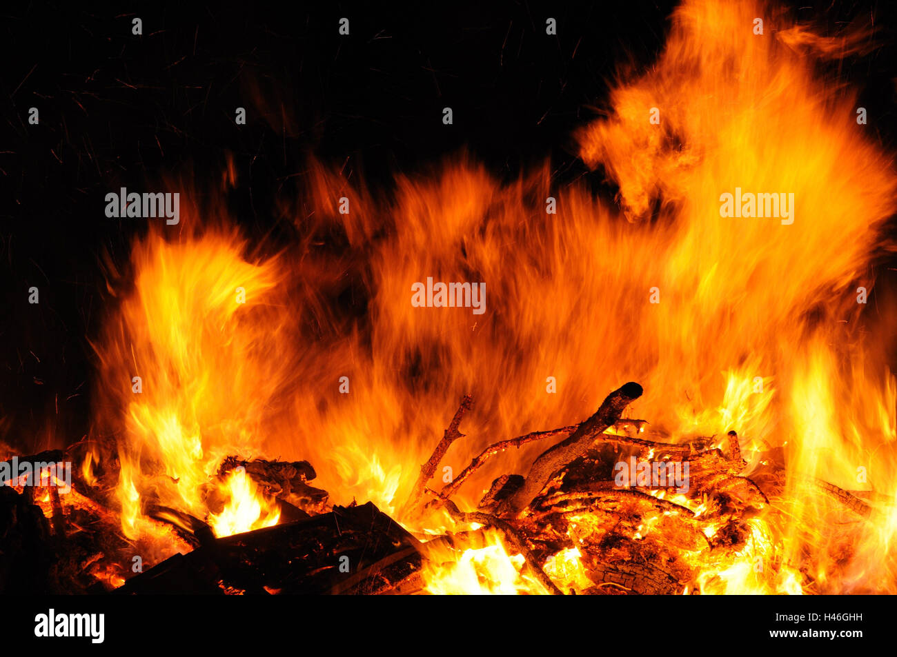 Fires, night, burn, Germany Stock Photo - Alamy