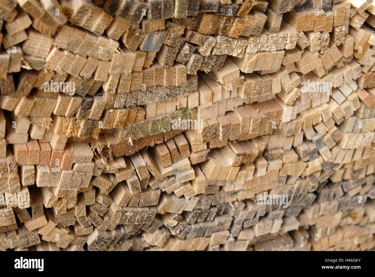 Saw mill, squared timber, stacked Stock Photo - Alamy