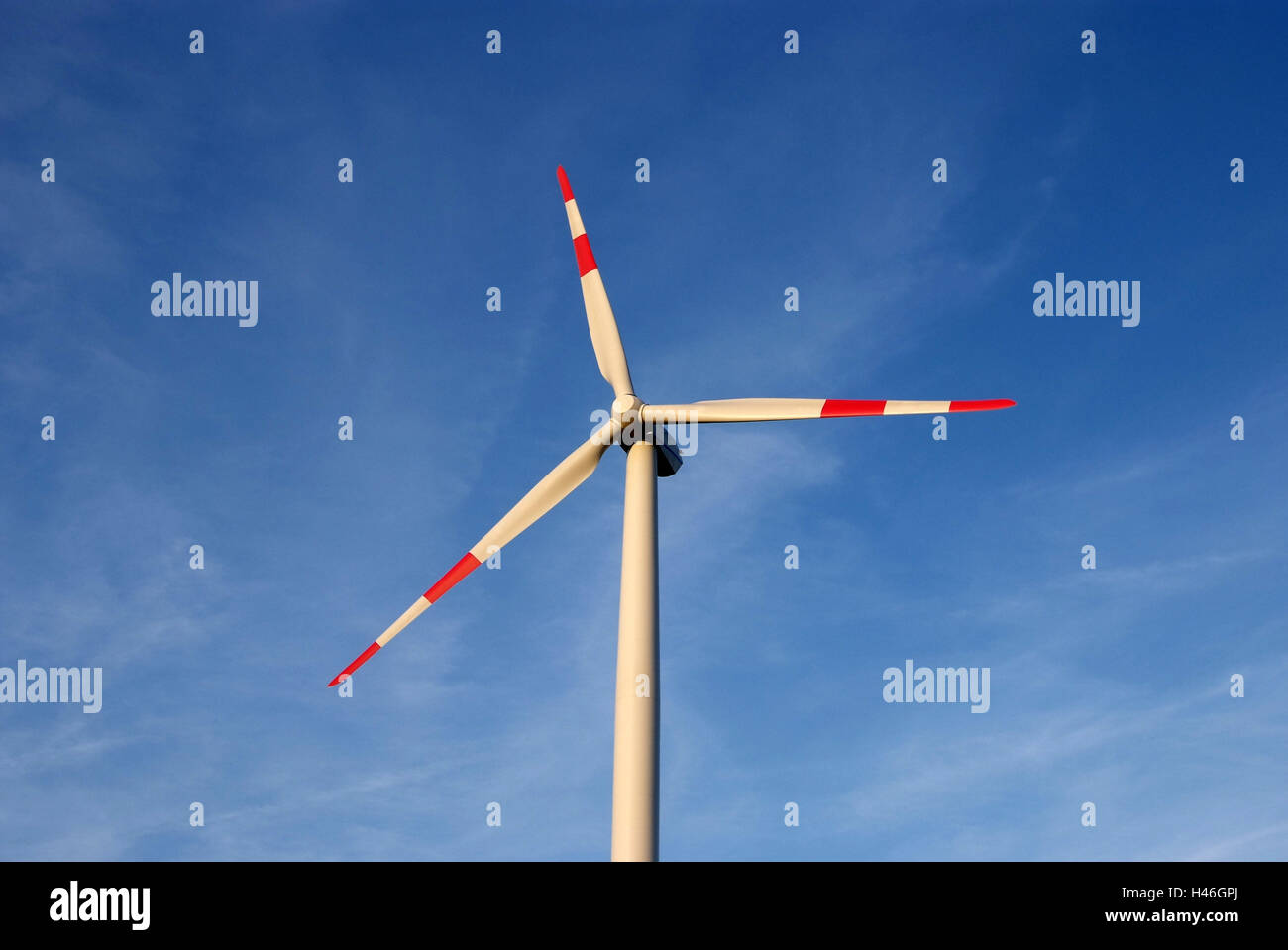 Wind turbine, sky, blue Stock Photo - Alamy