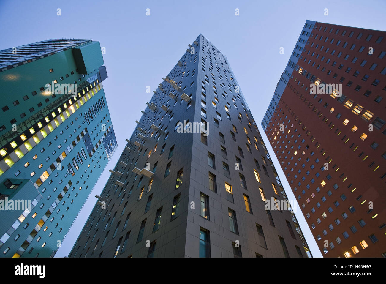 Austria, Vienna, Wienerberg, high rises, residential houses, facades ...