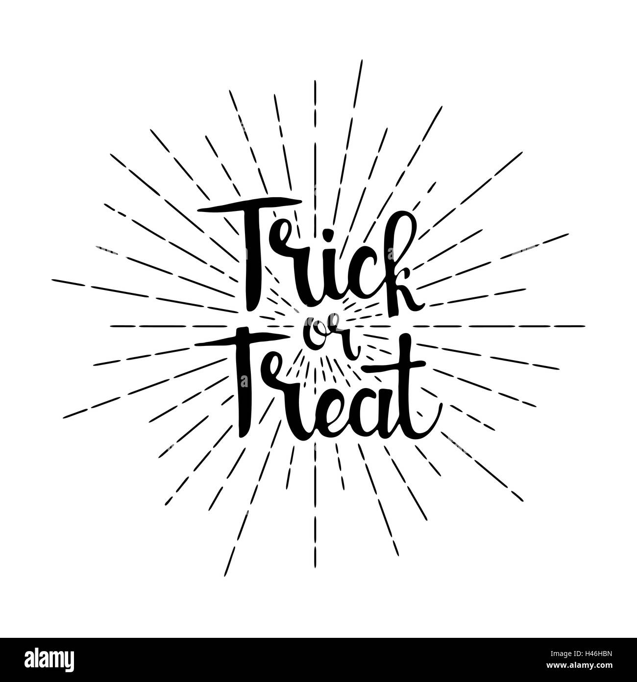Trick or Treat handwritten lettering. Happy Halloween. Modern vector ...