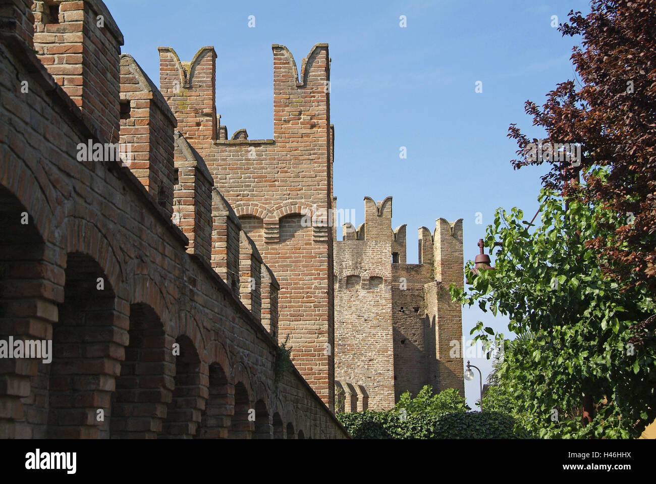 Italy, Marche, Gradara, city walls Stock Photo - Alamy