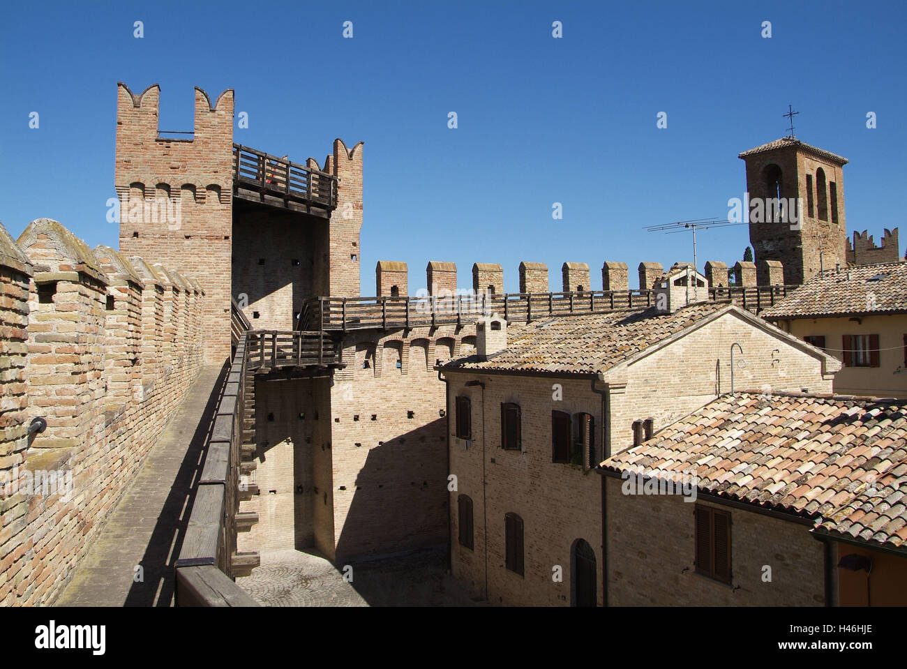 Italy, Marche, Gradara, city walls Stock Photo - Alamy