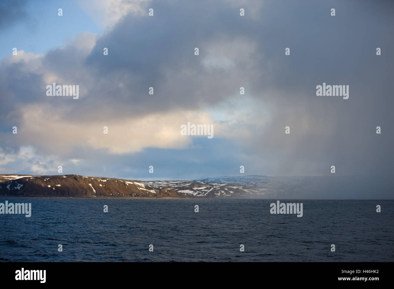 Norway, Finnmark, coast, fog Stock Photo - Alamy