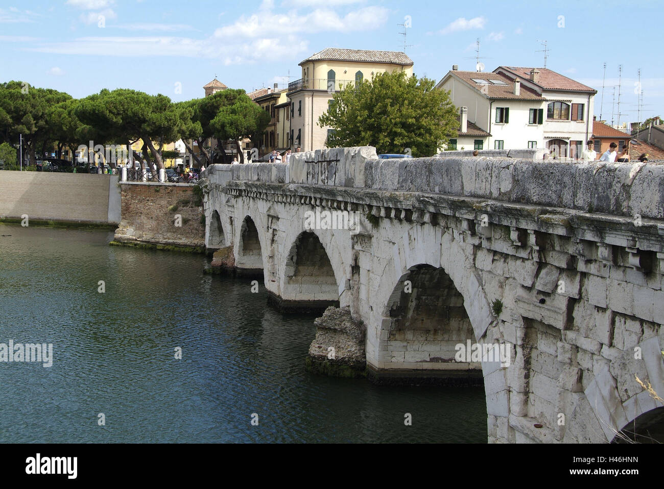 Italy, Emilia-Romagna, Adriatic, Rimini, Ponte di Tiberio Stock Photo ...