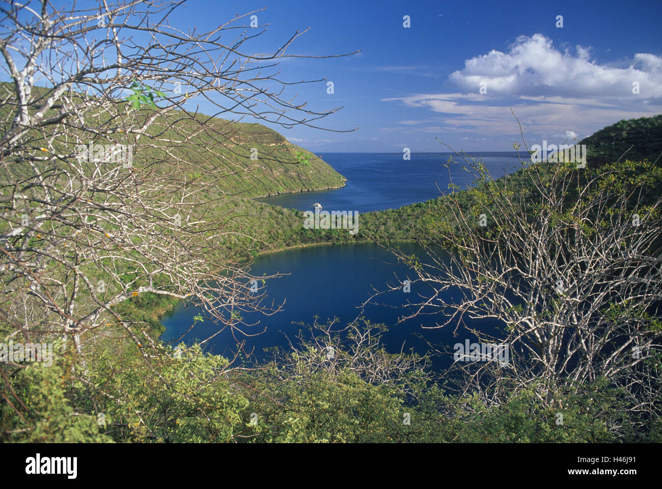 The Galapagos Islands, island Isabela, view, Darwin's lake, South ...