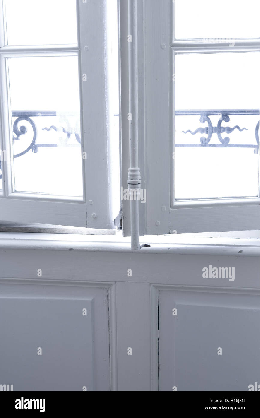 Casement window, opened, detail Stock Photo - Alamy
