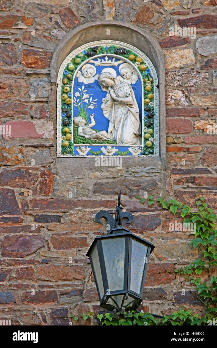 More poorly, relief, figure of a saint, Germany, Hessen, Rhine Hessian ...