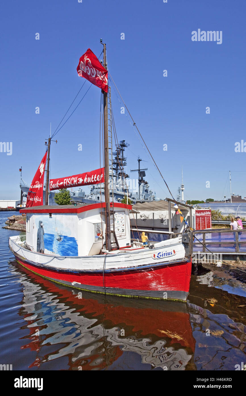 Germany, Wilhelmshaven, cheek fish cutter at the German naval museum on ...