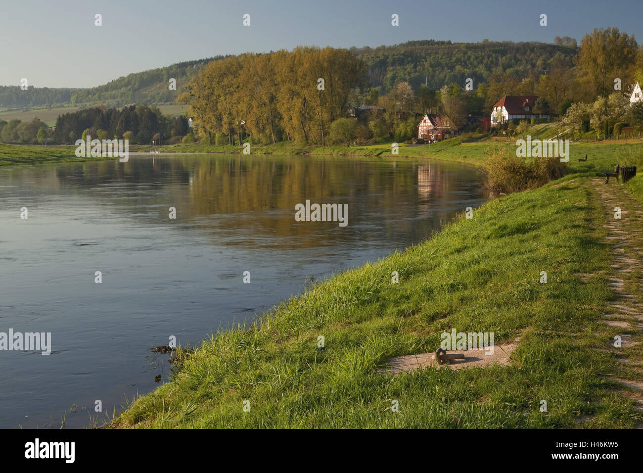 Germany, Lower Saxony, the Weser at Polle Stock Photo - Alamy