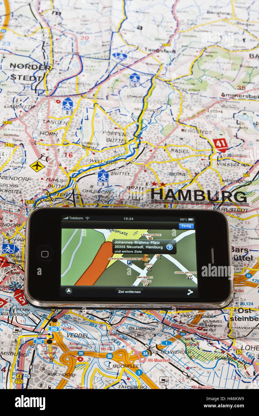 Iphone gps map hi-res stock photography and images - Alamy