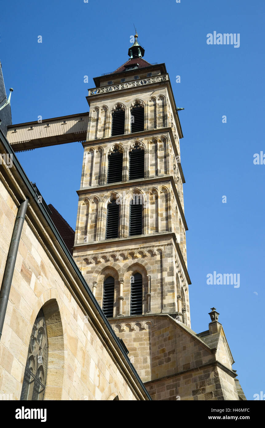 Germany, Baden-Wurttemberg, Esslingen A. N., church, tower, Esslingen ...