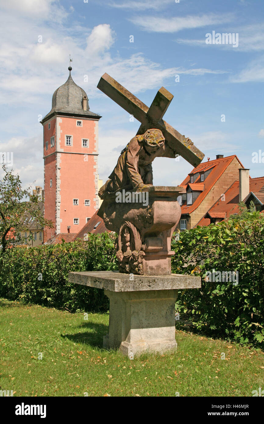 Germany, Bavaria, ox's ford, Jesus's figure, cross, carry ...