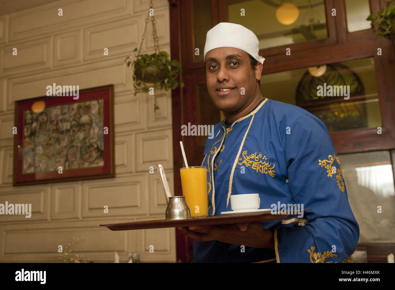 Egypt, Cairo, Sharia Talaat Harb, cafe Riche, former intellectual's ...